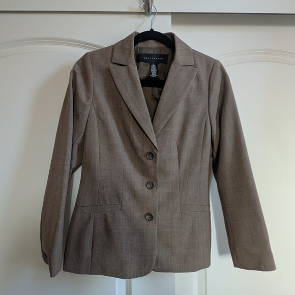 Apostrophe | Jackets & Coats | Apostrophe Womens Plaid Brown Blazer ...